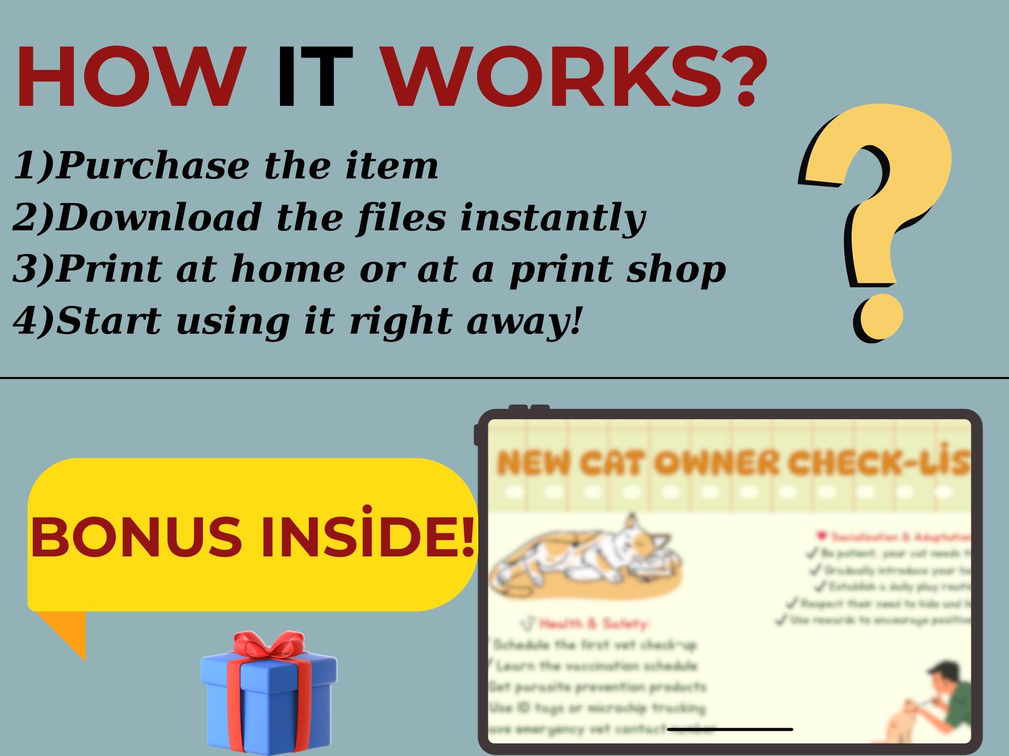 New Cat Owner Guide – Printable Cat Care Manual PDF | Kitten Checklist ...