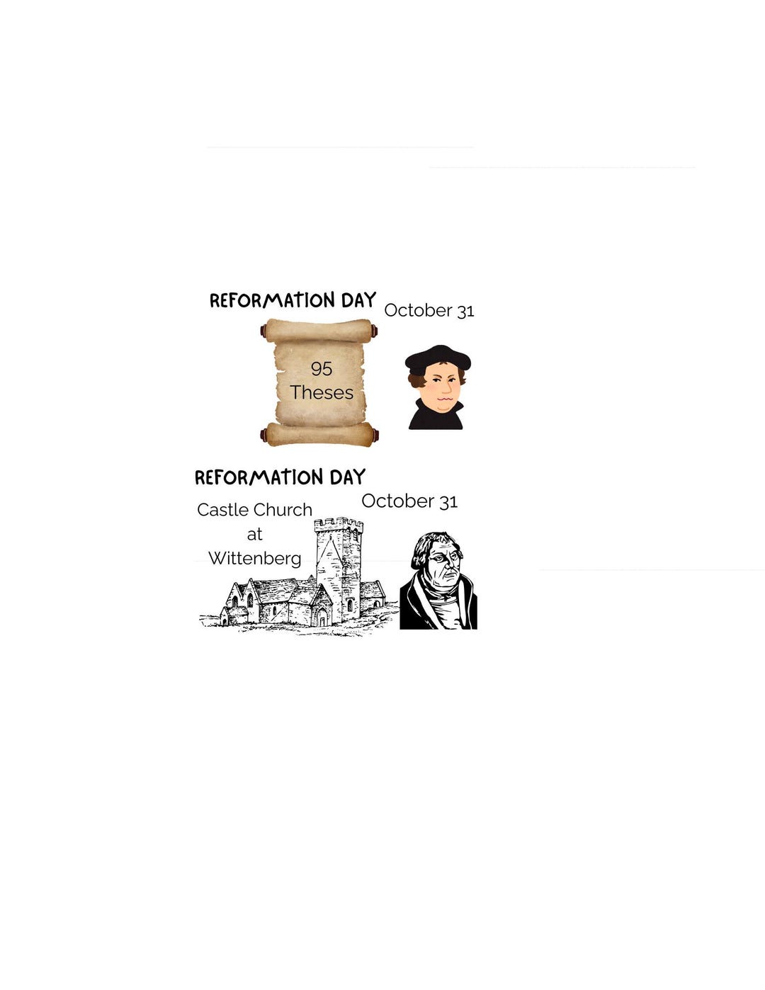 Reformation Day Activity Cards - Etsy