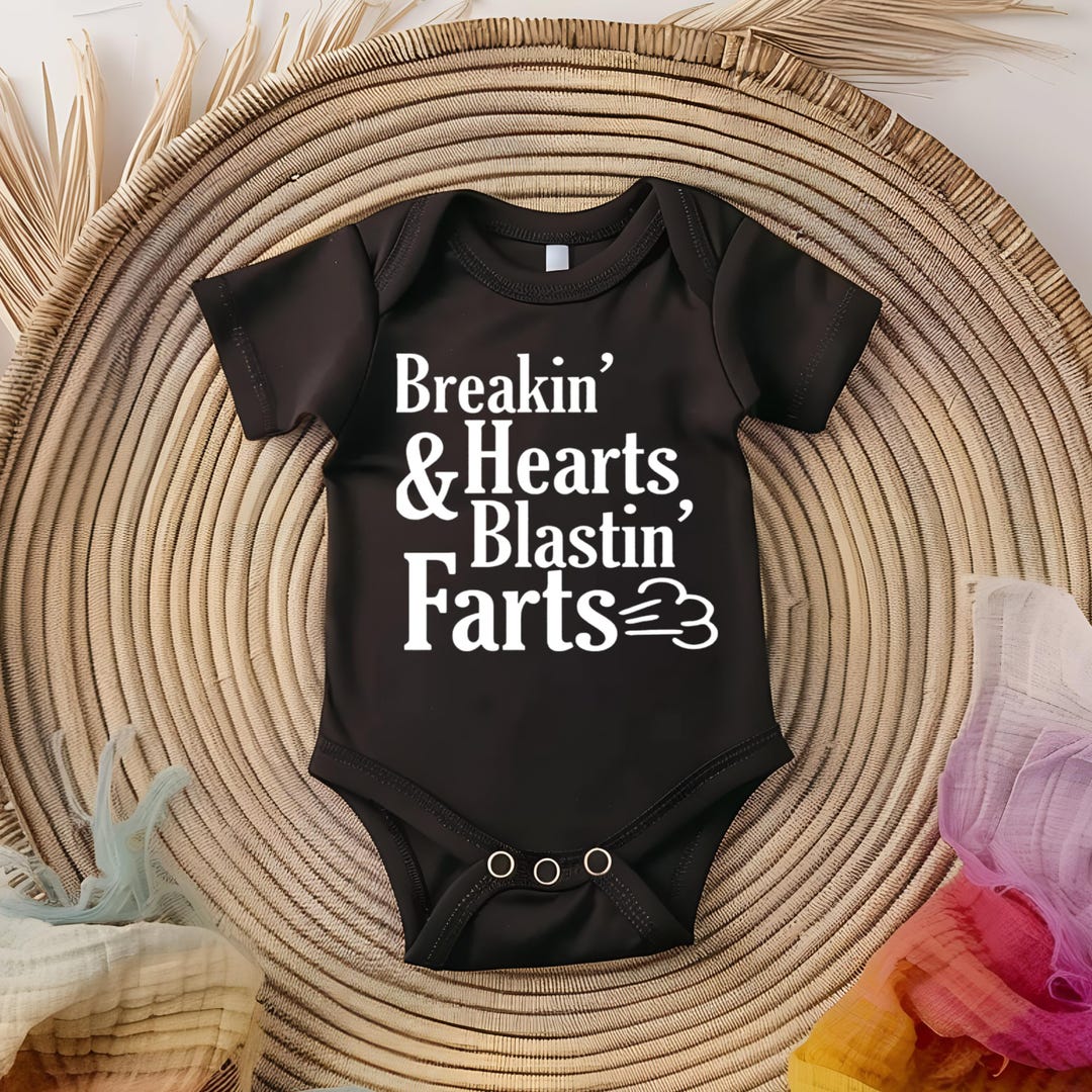 Breakin Hearts Blastin Farts Baby Onesie Funny Baby Bodysuit Gift - Etsy