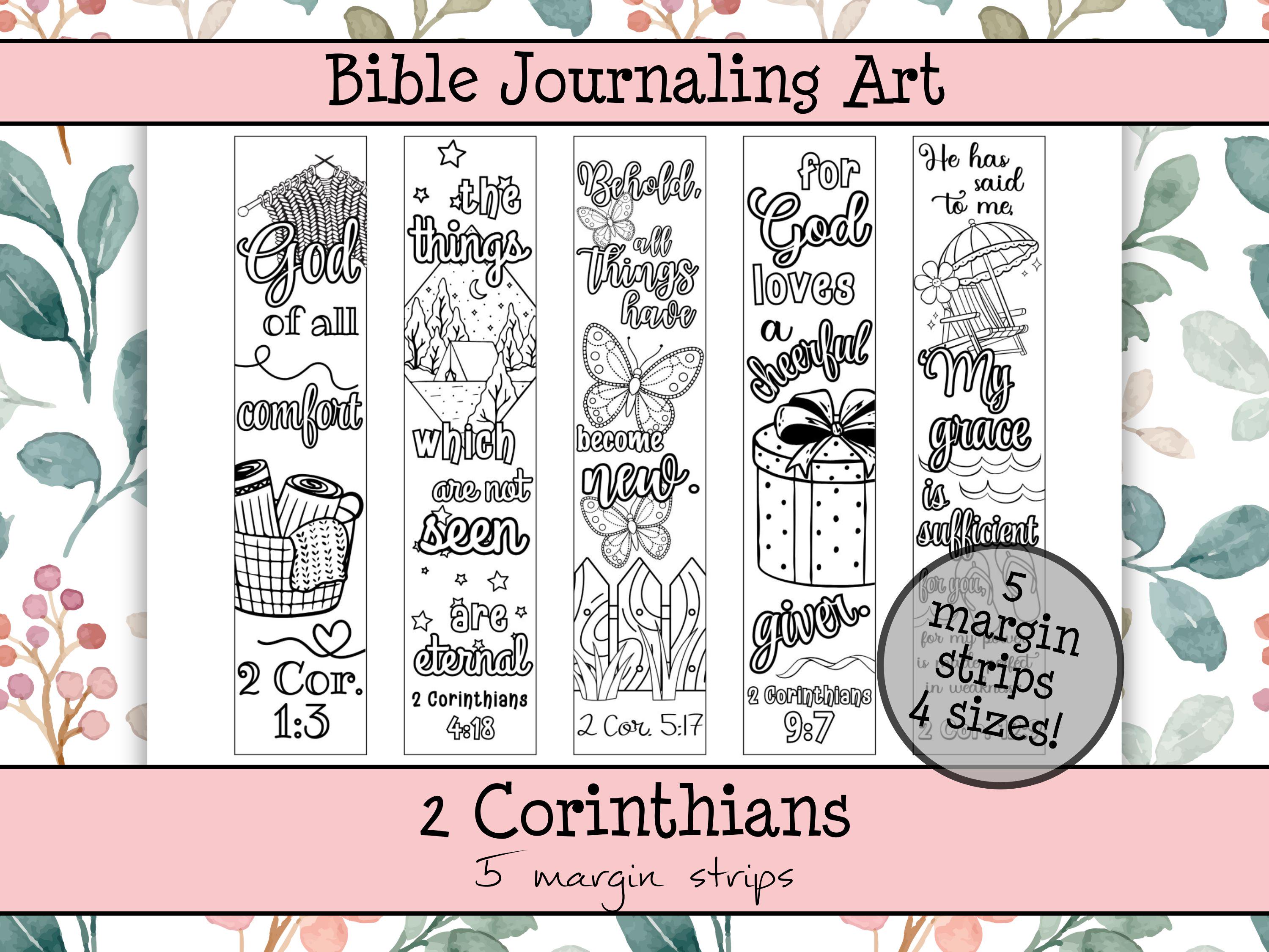 2 Corinthians Bible Journaling Margin Strips • Scripture Coloring ...