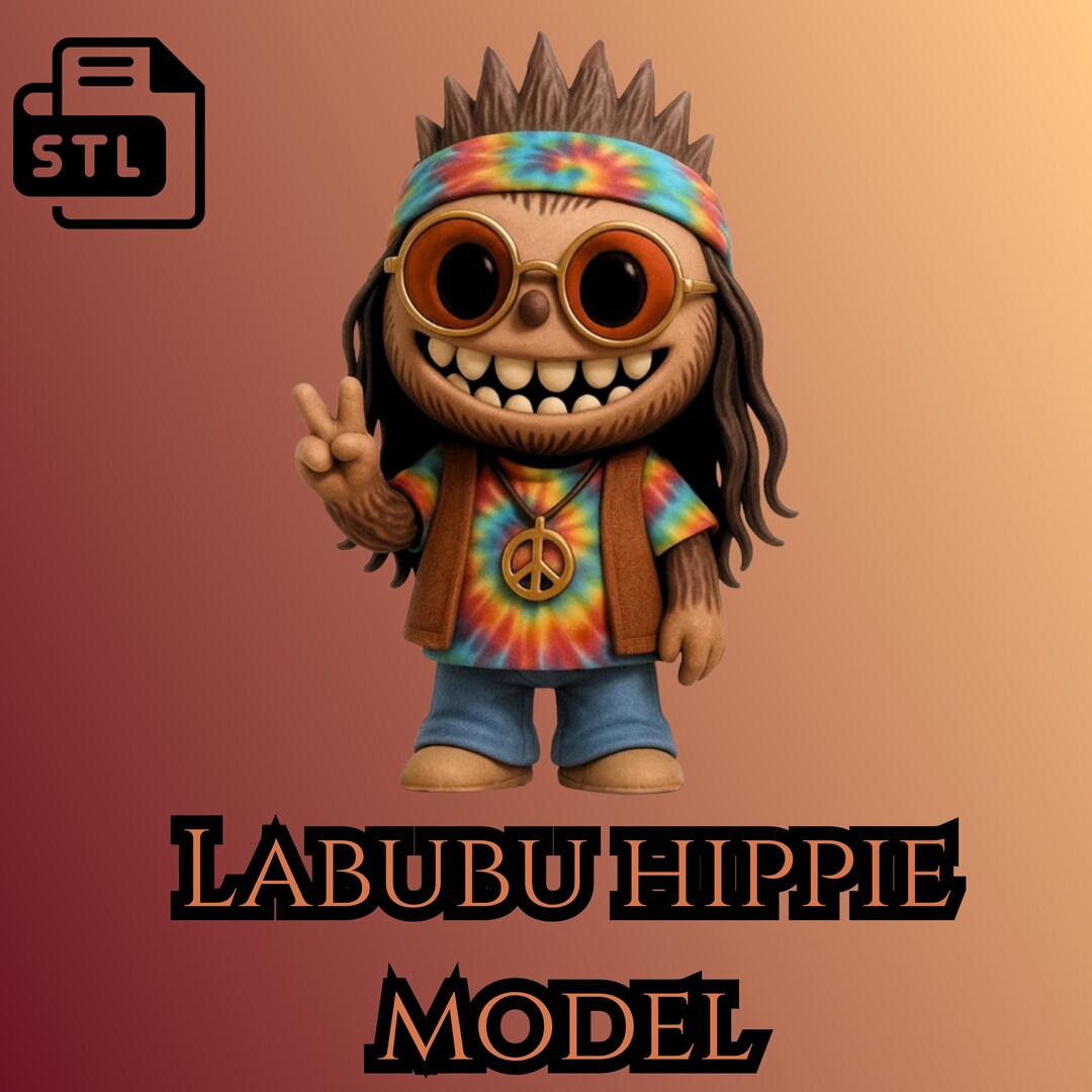 Quirky Labubu Hippie Model STL 3D Print File: Collectible Display ...