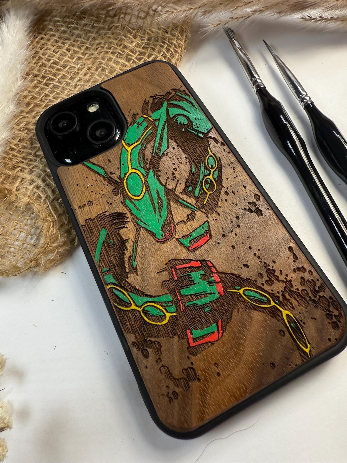 Japanese Monster Legendary Dragon Dots Art Ink Green Anime Manga ...