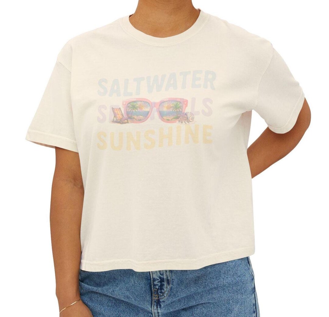 Beach Tee Shirt, Saltwater Sunshine Shirt, Cute Beach Top, Summer ...