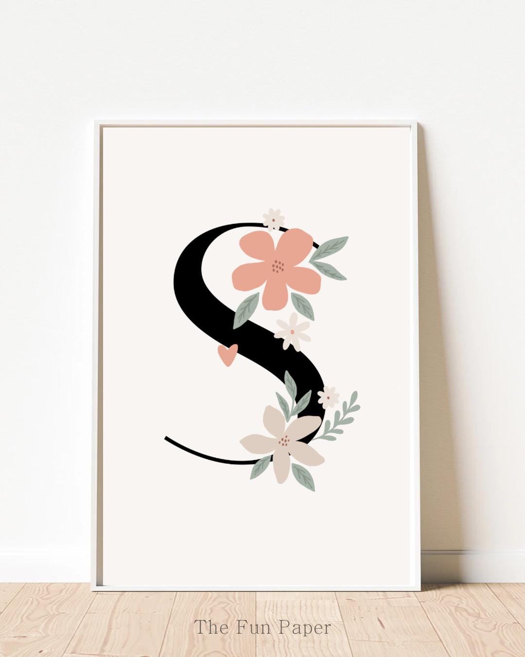 Personalized Name Letter Poster / Digital Printable Renaissance Style ...