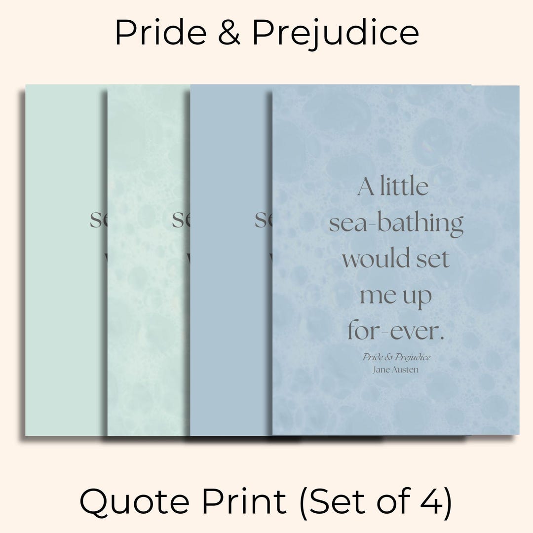 Pride and Prejudice Printable Wall Art (8x10 Set) | Jane Austen Quote ...