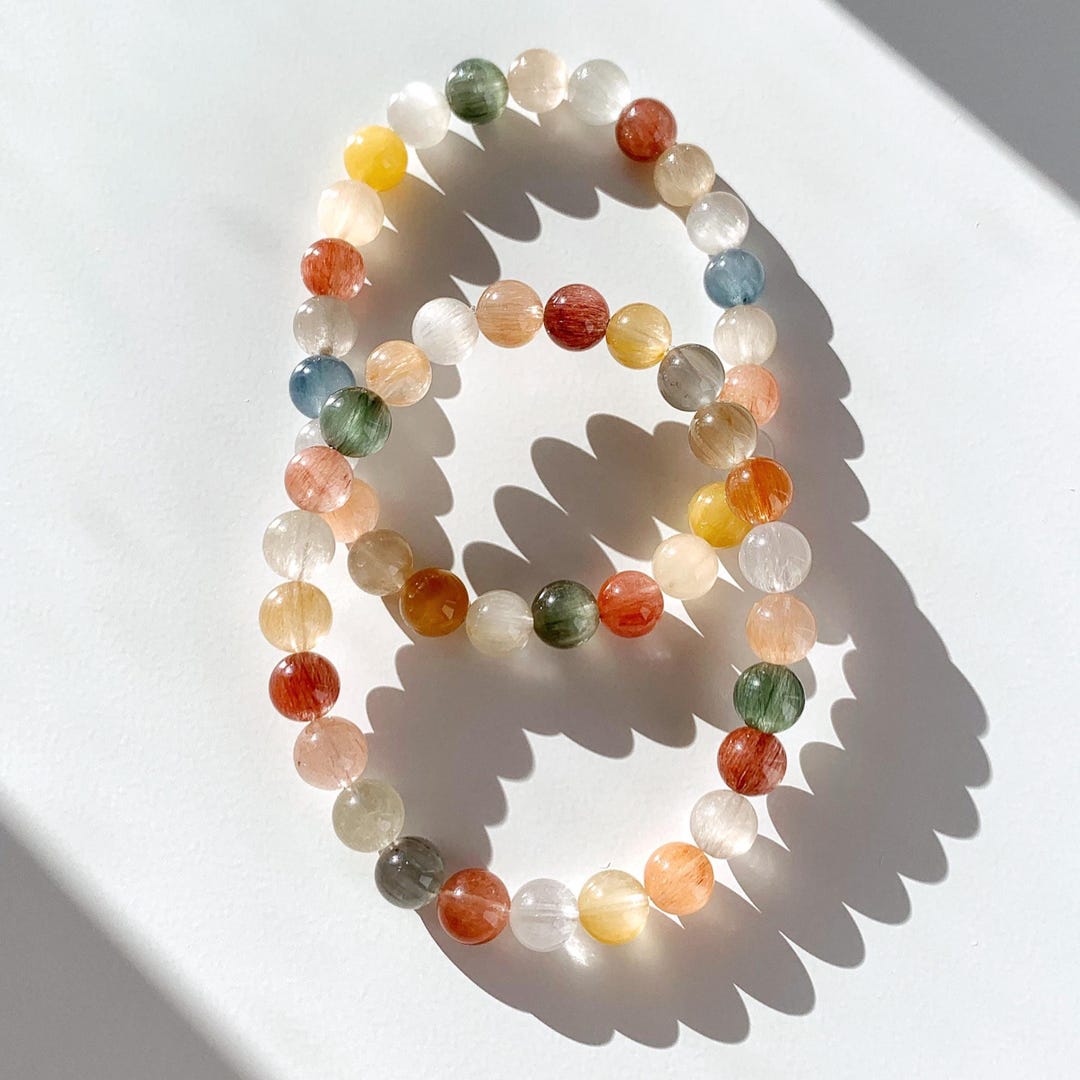 7mm High-quality Multicolor Rabbit Hair Rutilated Quartz Bracelet ...