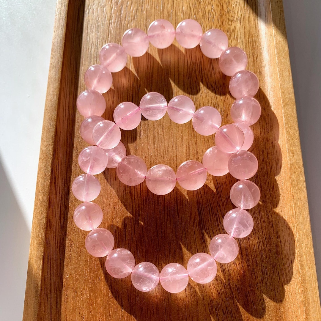 High-quality Madagascar Rose Quartz Bracelet | AAAA+ Natural Jelly Pink ...