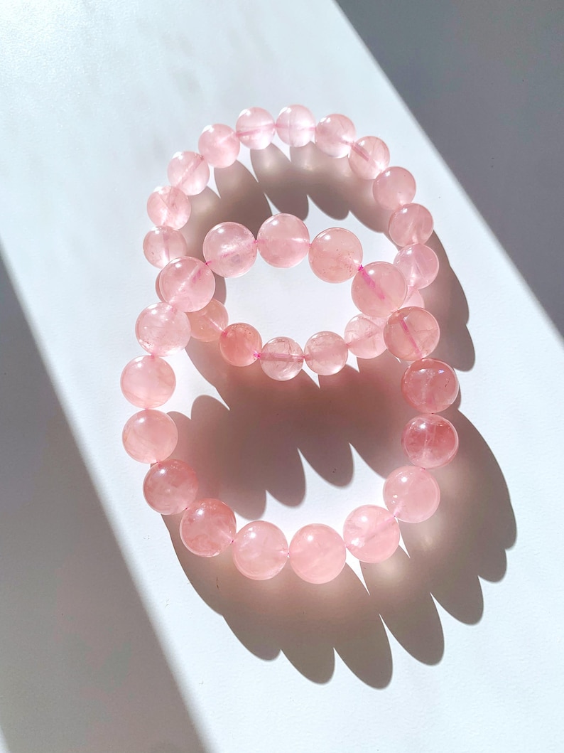High-quality Madagascar Rose Quartz Bracelet | AAAA+ Natural Jelly Pink ...