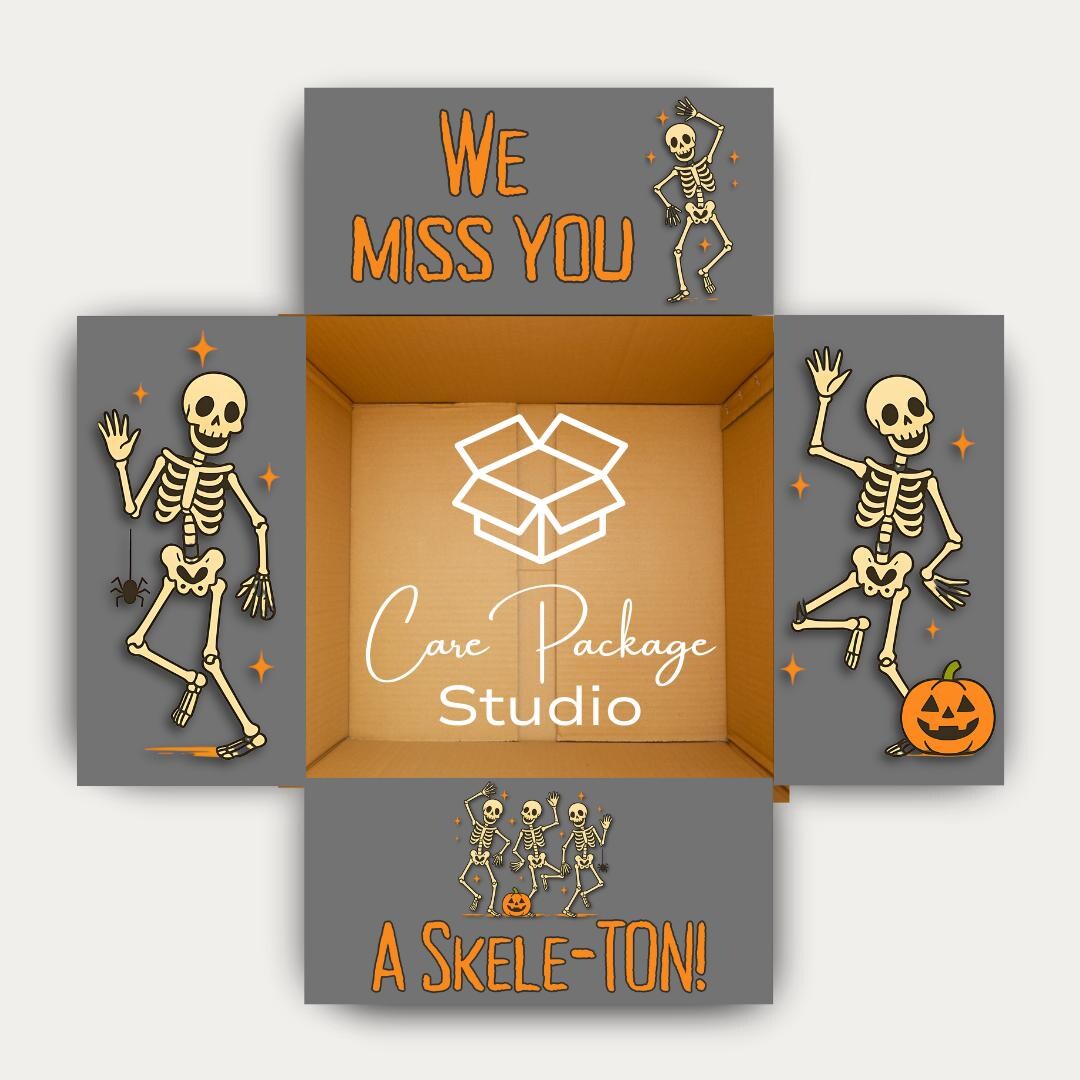 We Miss You a Skeleton Halloween Care Package Flaps, College Care ...