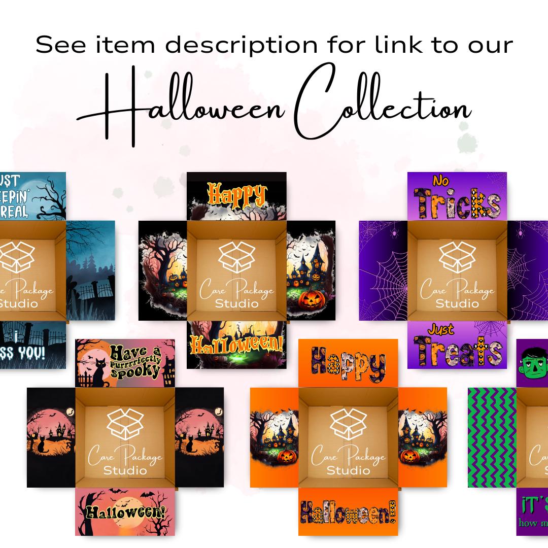 We Miss You a Skeleton Halloween Care Package Flaps, College Care ...