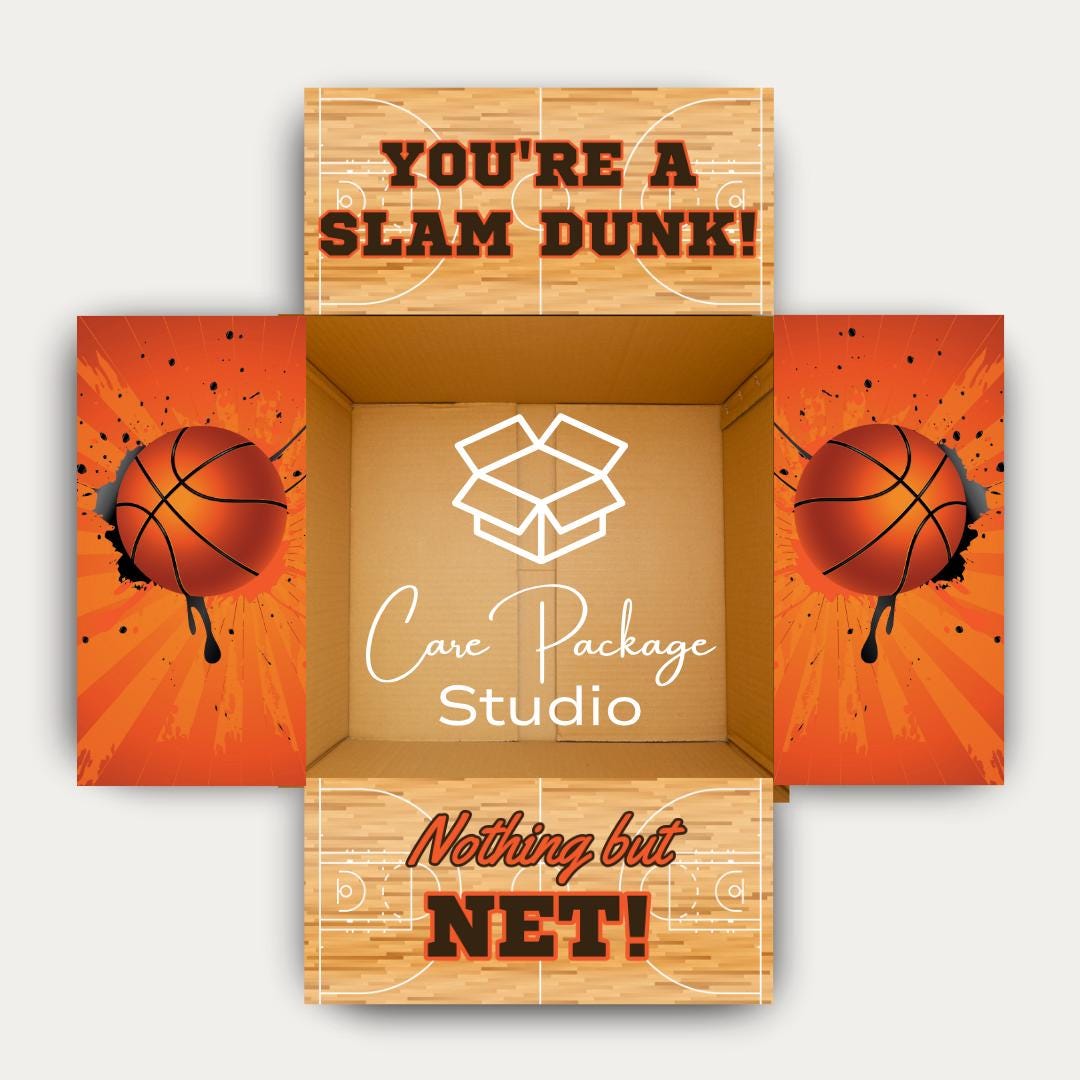 Slam Dunk Basketball Sticker Set, College Student Care Package Labels ...