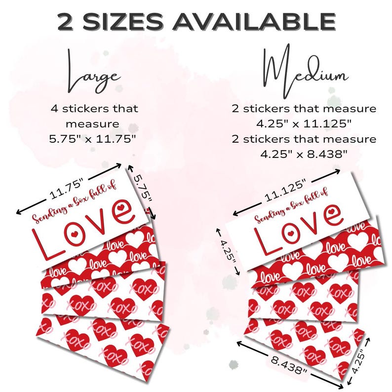 Box Full of Love Sticker Kit, College Student Care Package Box Flaps ...