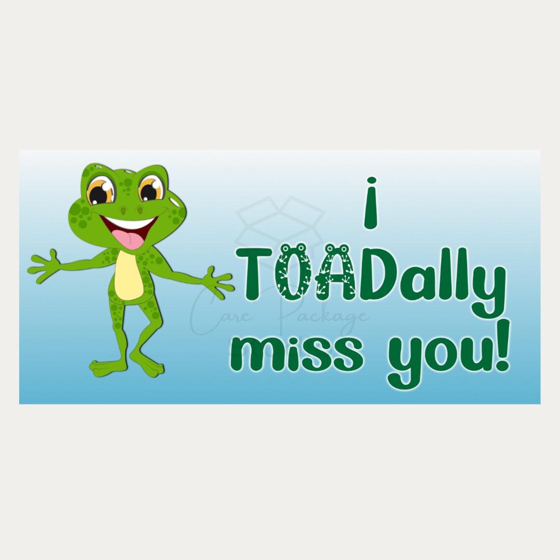Frog Care Package Stickers: Toadally Miss You Gift Box Labels - Etsy