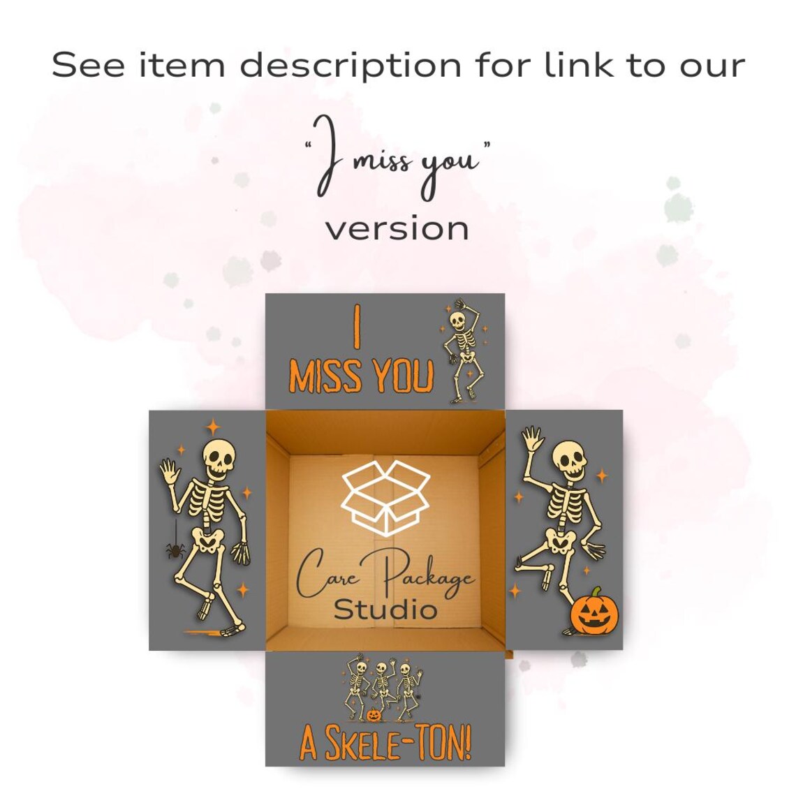 We Miss You a Skeleton Halloween Care Package Flaps, College Care ...