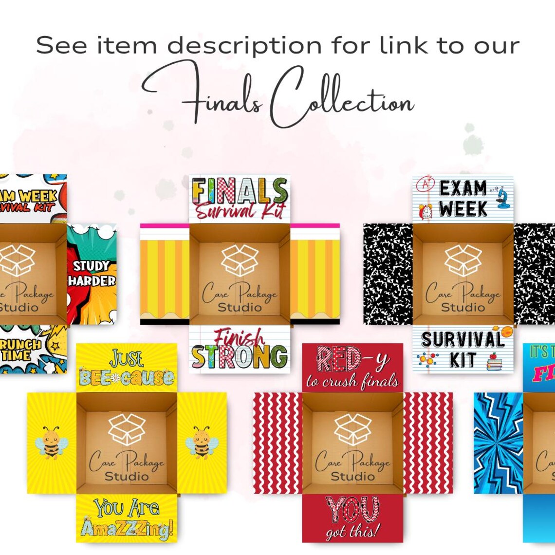 College Finals Box Flaps, Christmas Gift Box Sticker, University Exam ...