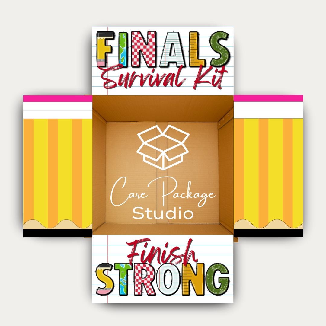 Finals Survival Kit Care Package Stickers, College Student Gift Box ...