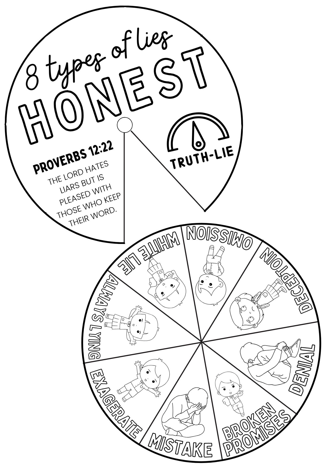 Honesty Lesson Craft - 8 Types of Lies - Etsy