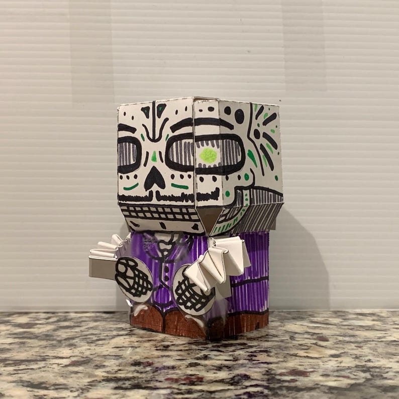 3D Paper Doll Skull: Kids Halloween Coloring Craft (digital Download ...