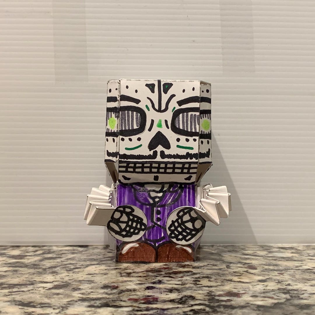3D Paper Doll Skull: Kids Halloween Coloring Craft (digital Download ...