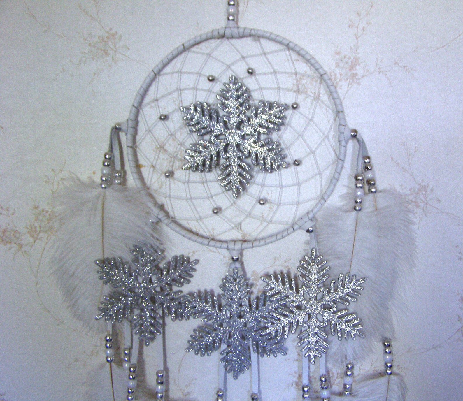 Shimmering Silver Metallic Snowflake Dream Catcher - 7 Inch - Etsy