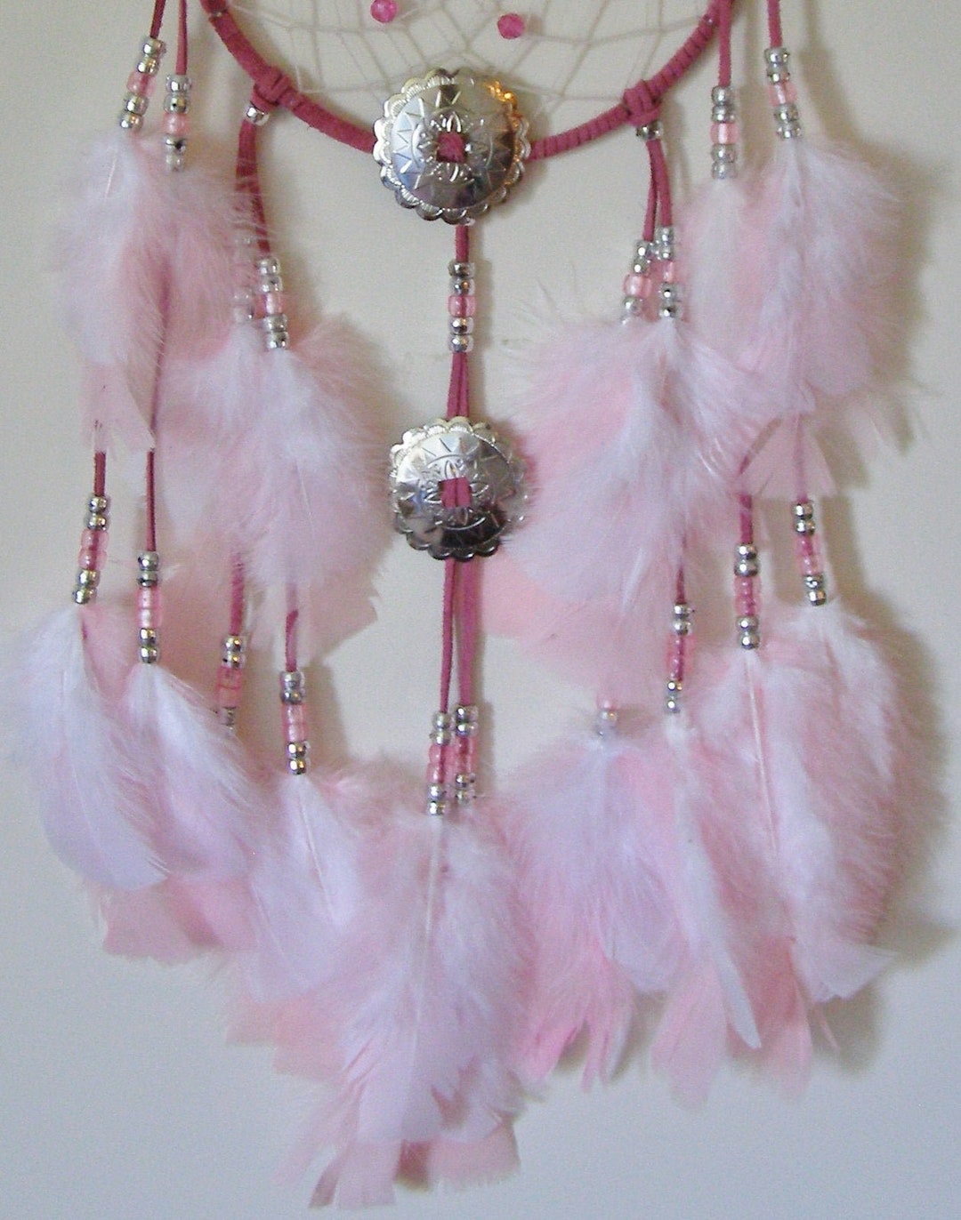 Cotton Candy Pink & White Concho Traditional Dream Catcher- 7 Inch - Etsy