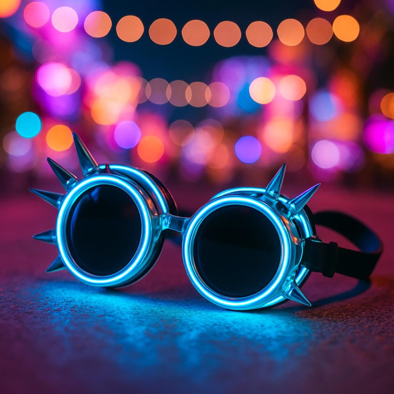 Gothic LED Spiked Goggles – Steampunk Cyberpunk Rave Glasses ...