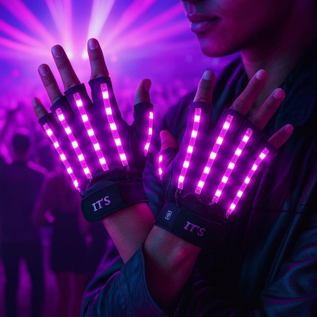 LED Light up Gloves for Rave Festival | Flashing Glow Party Gear ...