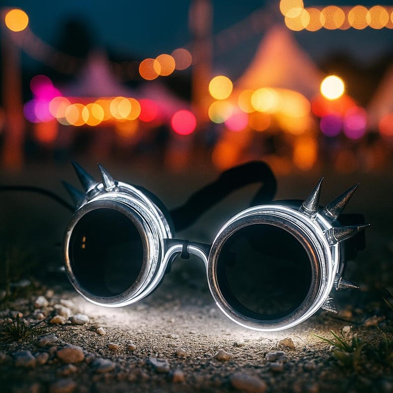 Gothic LED Spiked Goggles – Steampunk Cyberpunk Rave Glasses ...