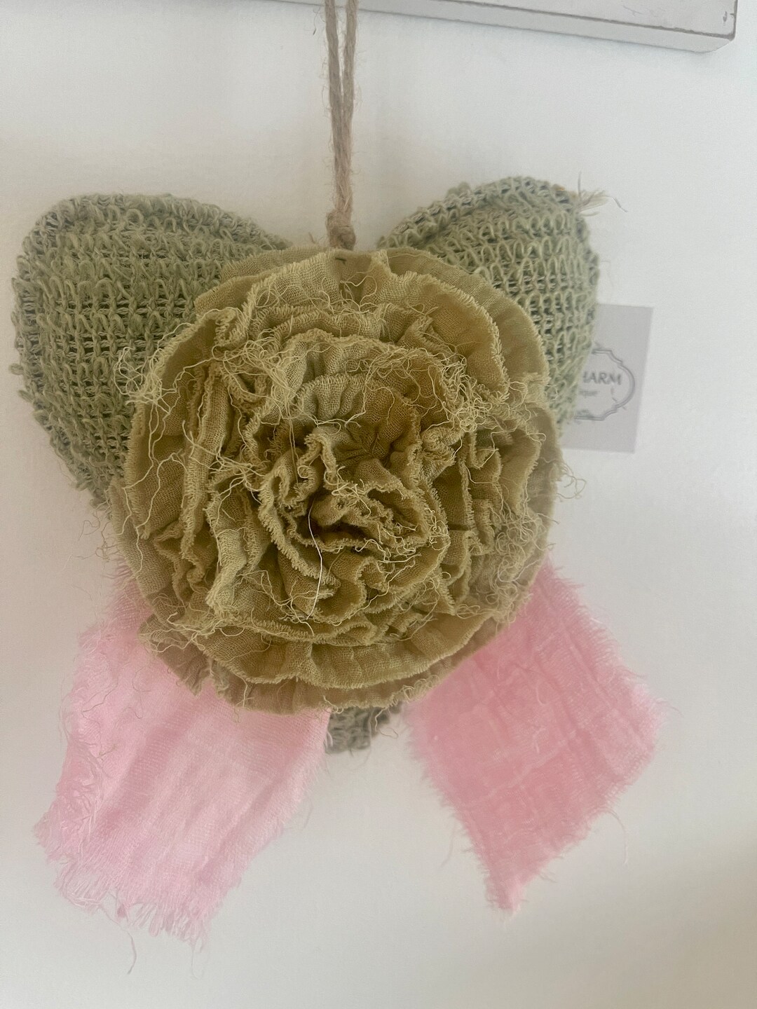 Decroative Heart, Burlap Upcycled Heart Perfect for the Holiday Season ...