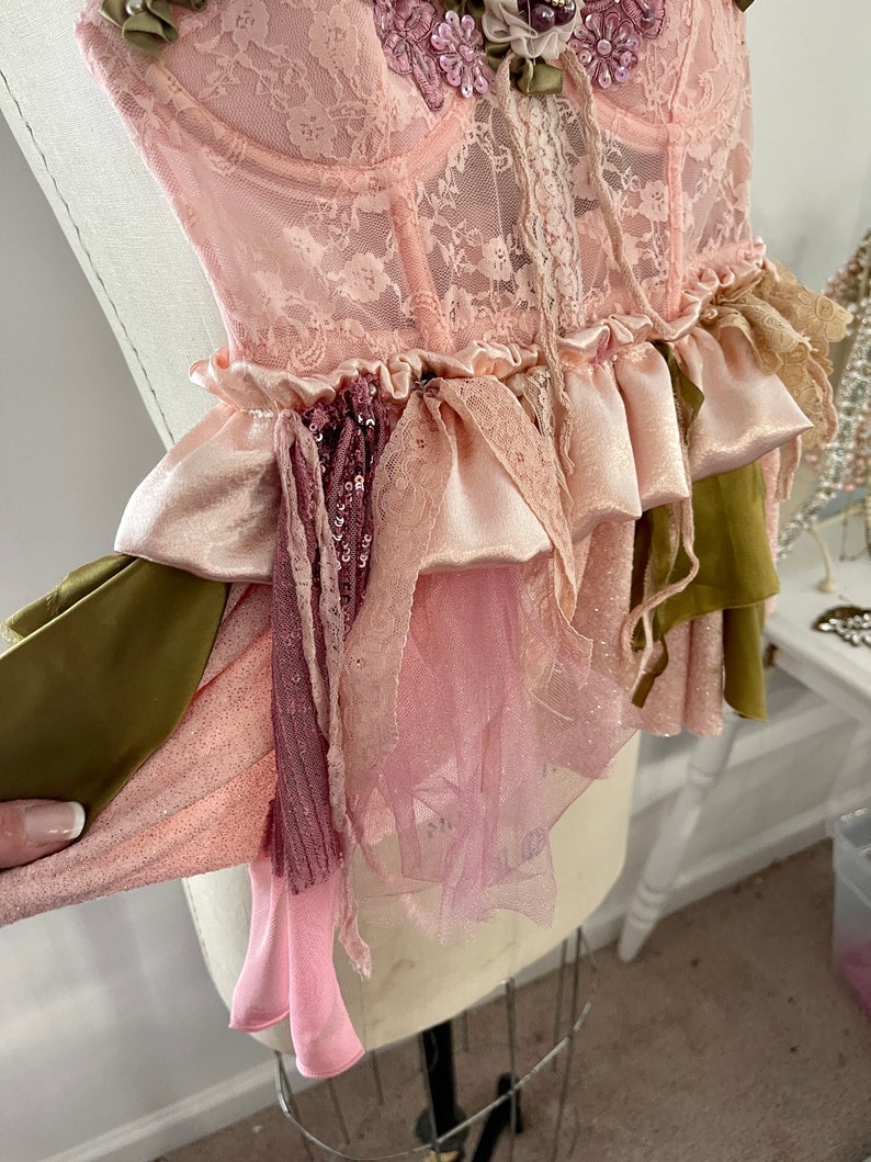 Pink Corset Pink Bustier Bustiers Altered Couture Bustier | Etsy