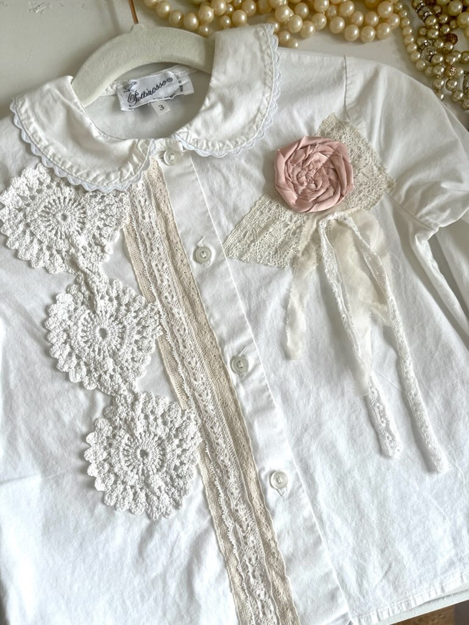 Little Girl Vintage Tattered Boho Button-down Shirt, Vintage Girl's ...