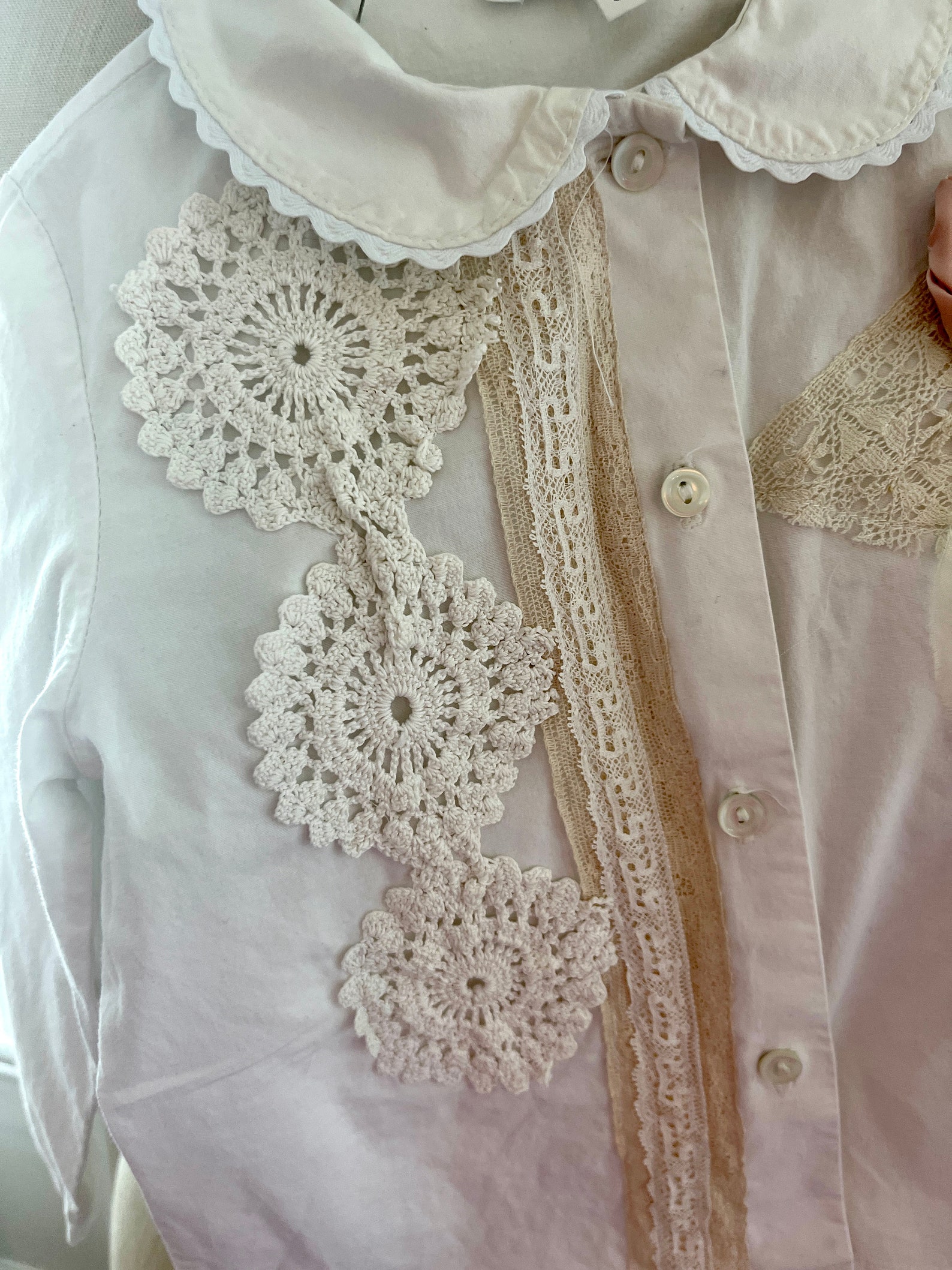 Little Girl Vintage Tattered Boho Button-down Shirt, Vintage Girl's ...