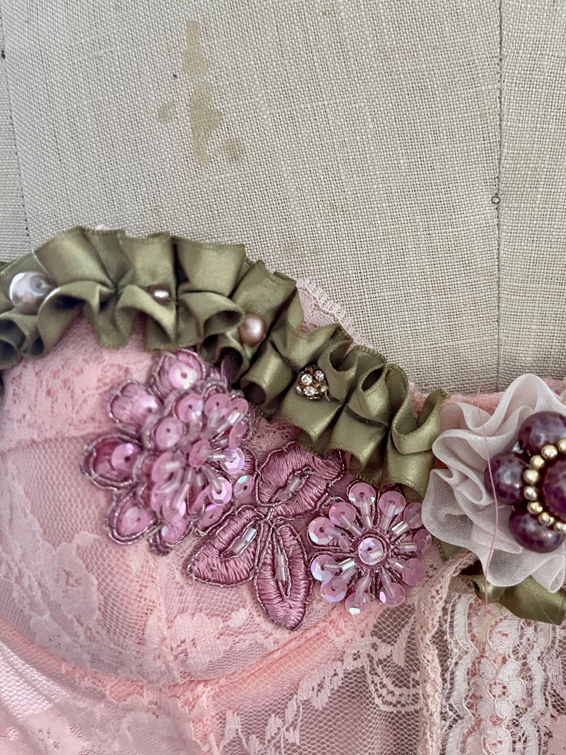 Pink Corset Pink Bustier Bustiers Altered Couture Bustier | Etsy