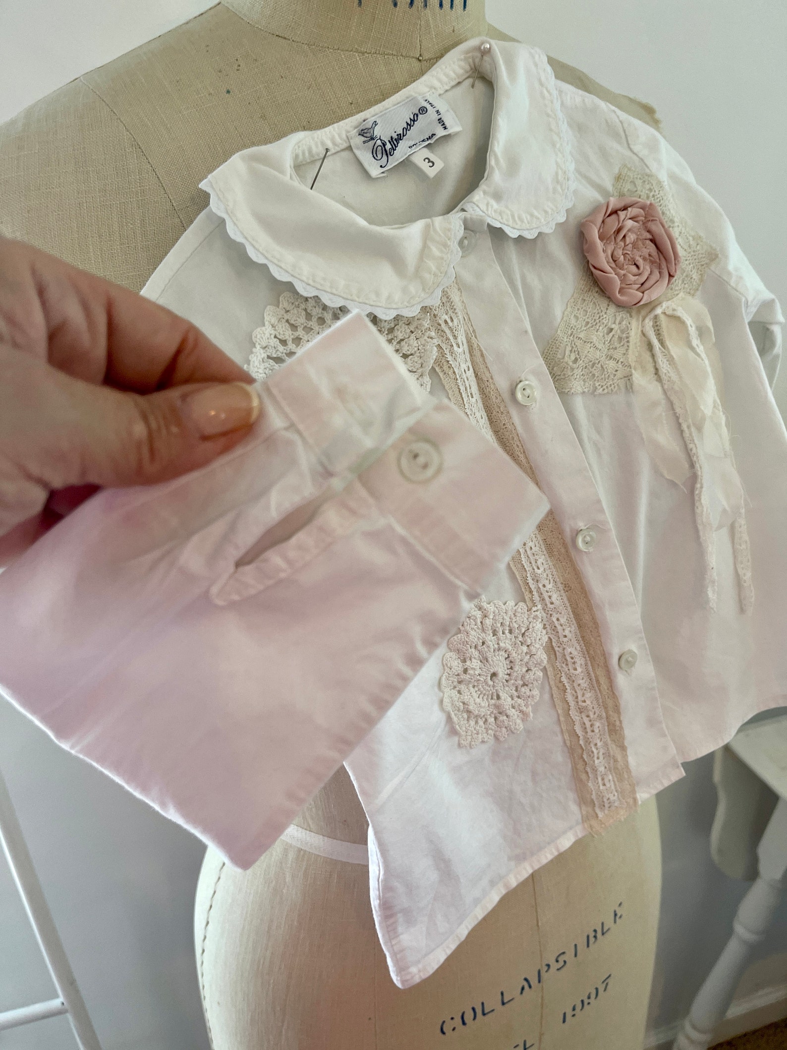 Little Girl Vintage Tattered Boho Button-down Shirt, Vintage Girl's ...