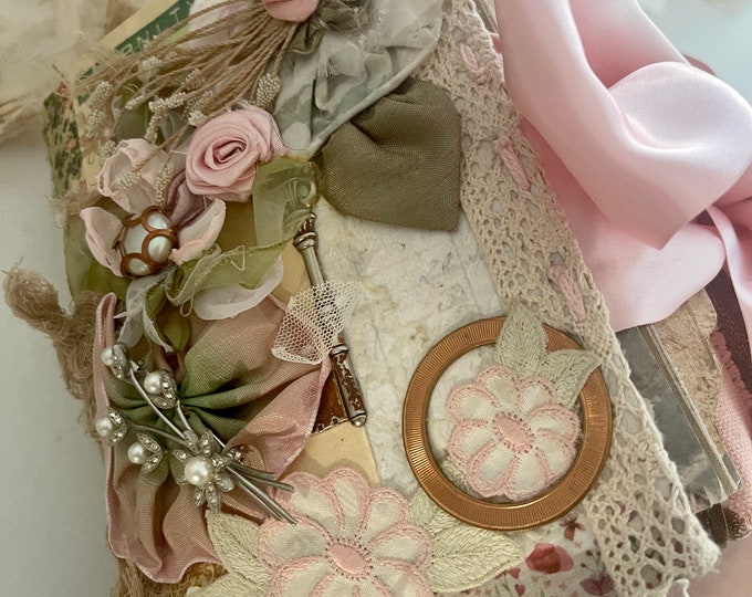 Junk Journal, Artsy. Bohemian, Shabby. Junk Journal With Pink Silk Bow ...