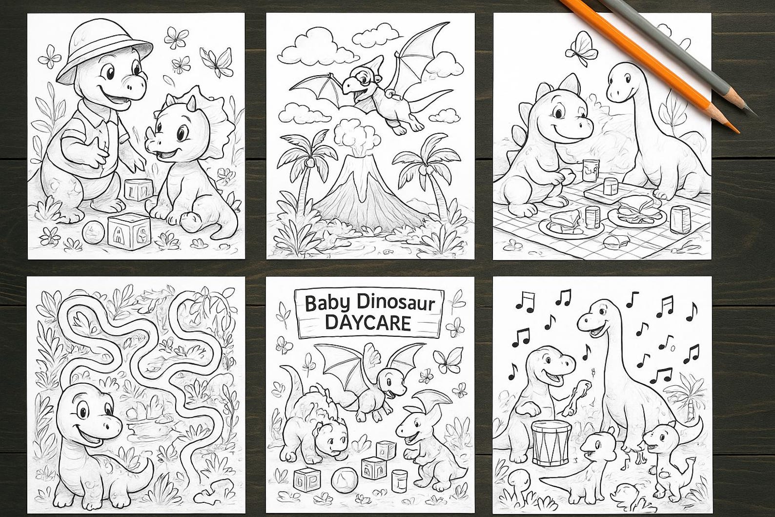 Jurassic Dinosaur Coloring Book for Kids – 10 Fun Dino Adventure Pages ...