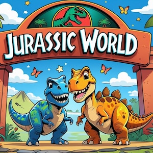 Jurassic Dinosaur Coloring Book for Kids – 10 Fun Dino Adventure Pages ...