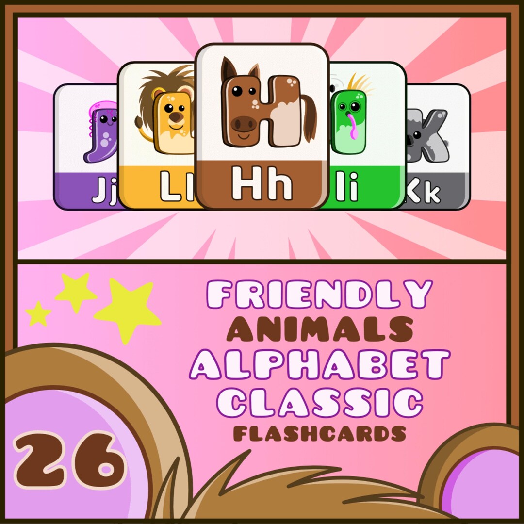 Animal Alphabet Flashcards: Rainbow ABC Printable Cards for Toddlers ...