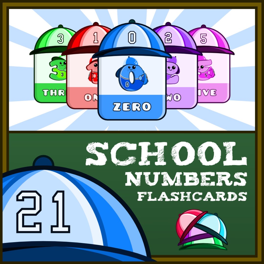 Numbers Flashcards 0-20 – Math Learning, Homeschool (digital Download ...