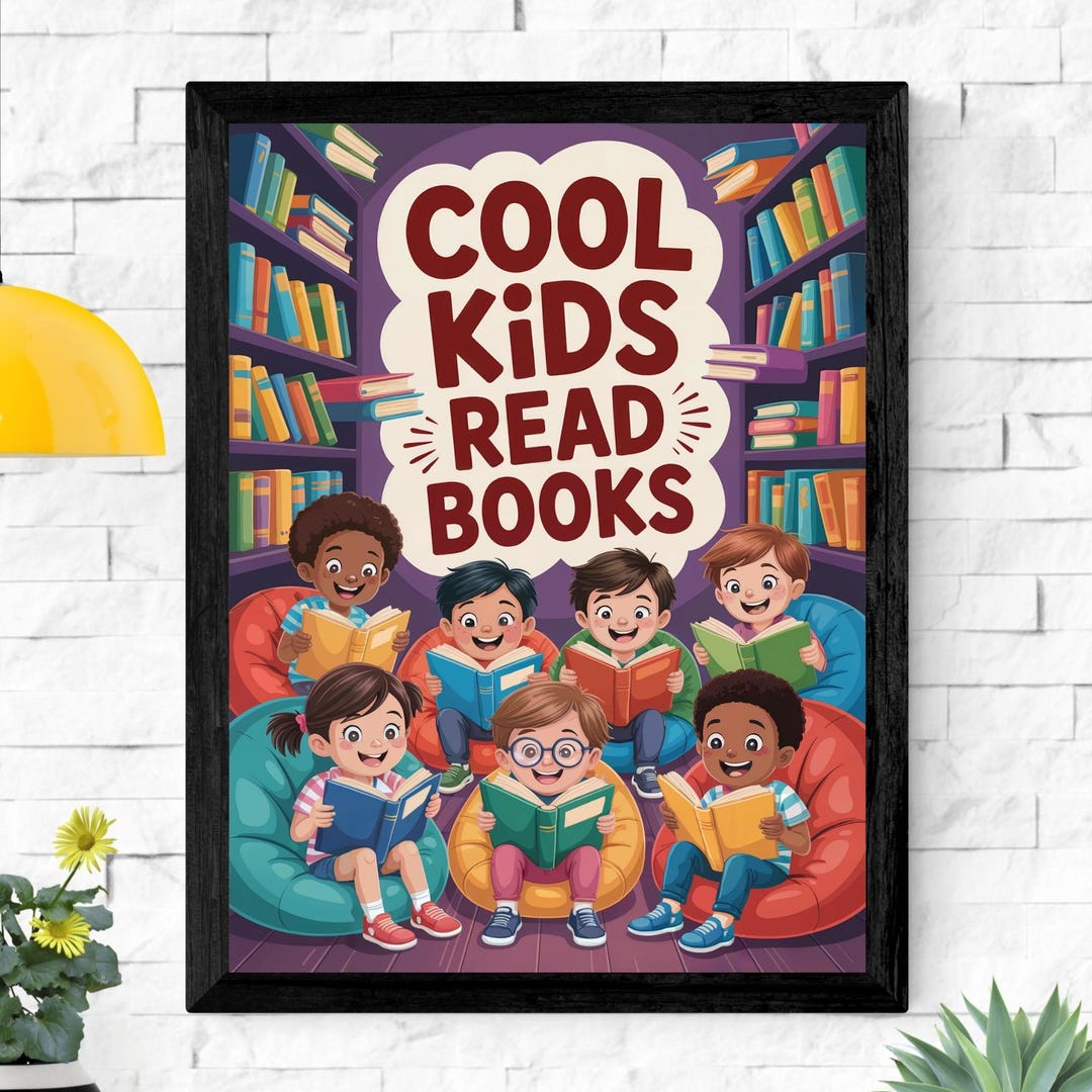 Kids Reading Poster – Motivational Classroom Art (digital Download - Etsy