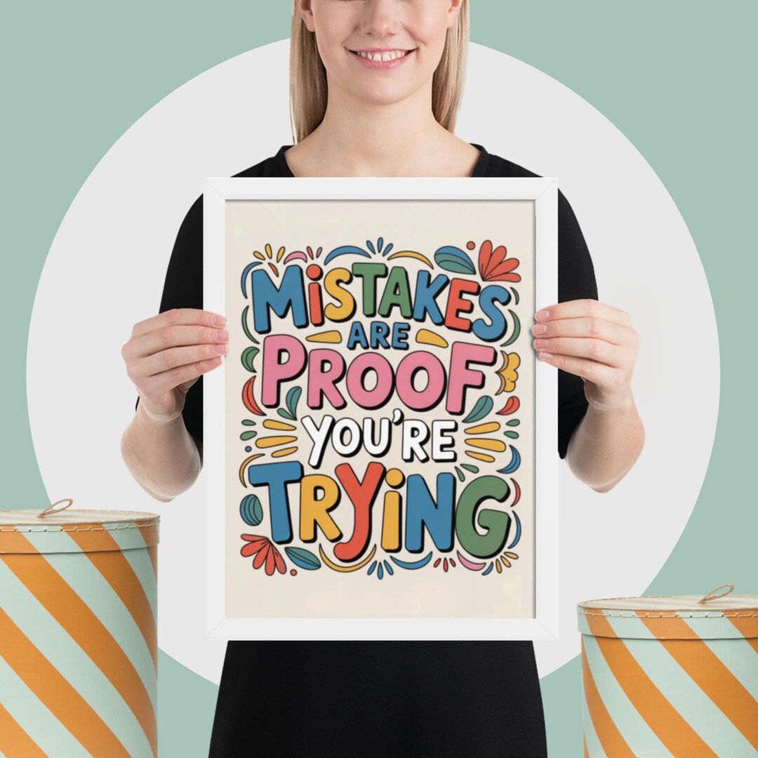 Growth Mindset Classroom Poster: Mistakes Are Proof You're Trying - Etsy