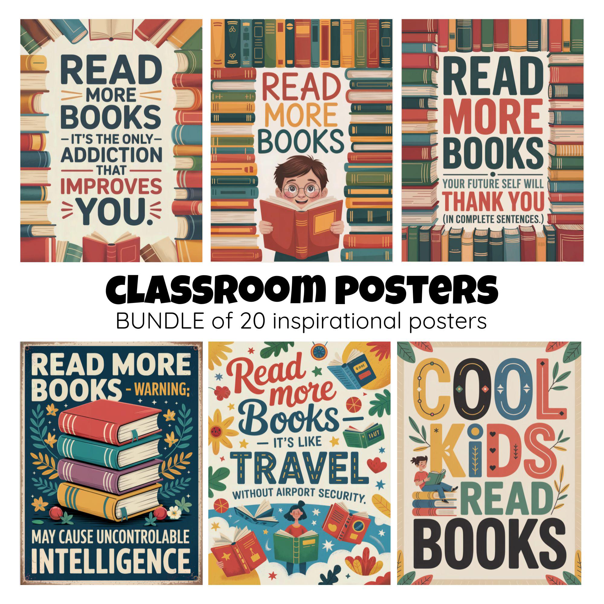 Inspirational Classroom Poster Bundle: Motivational Decor (digital ...