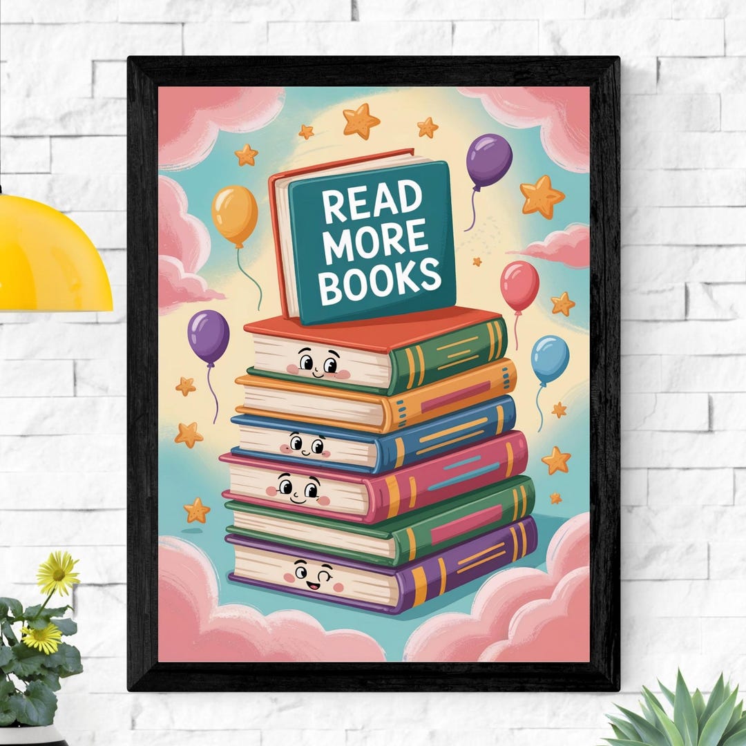 Read More Books Poster: Motivational Classroom Wall Art (digital ...