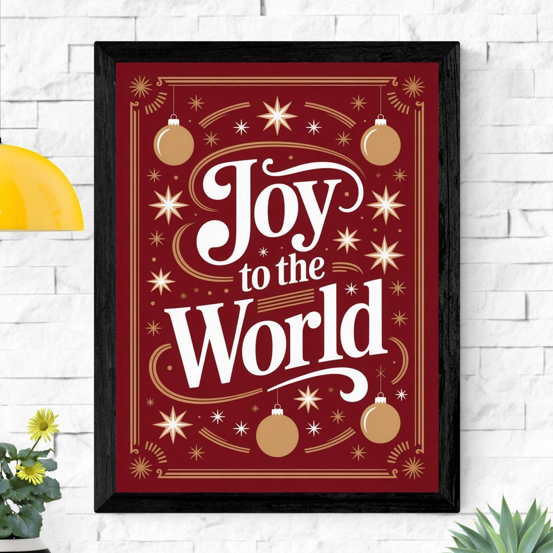 Christmas Quote Poster | Joy to the World, Festive Decor (digital ...