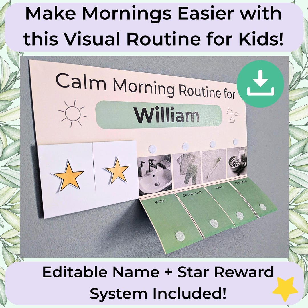 Visual Morning Routine Chart for Kids | Montessori Printable | Editable ...