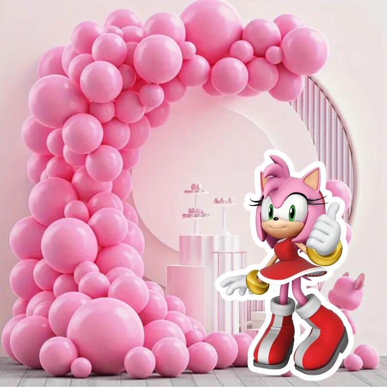 AMY SONIC Big Decor:amy Sonic Cutouts Party Decorations Birthday Baby ...