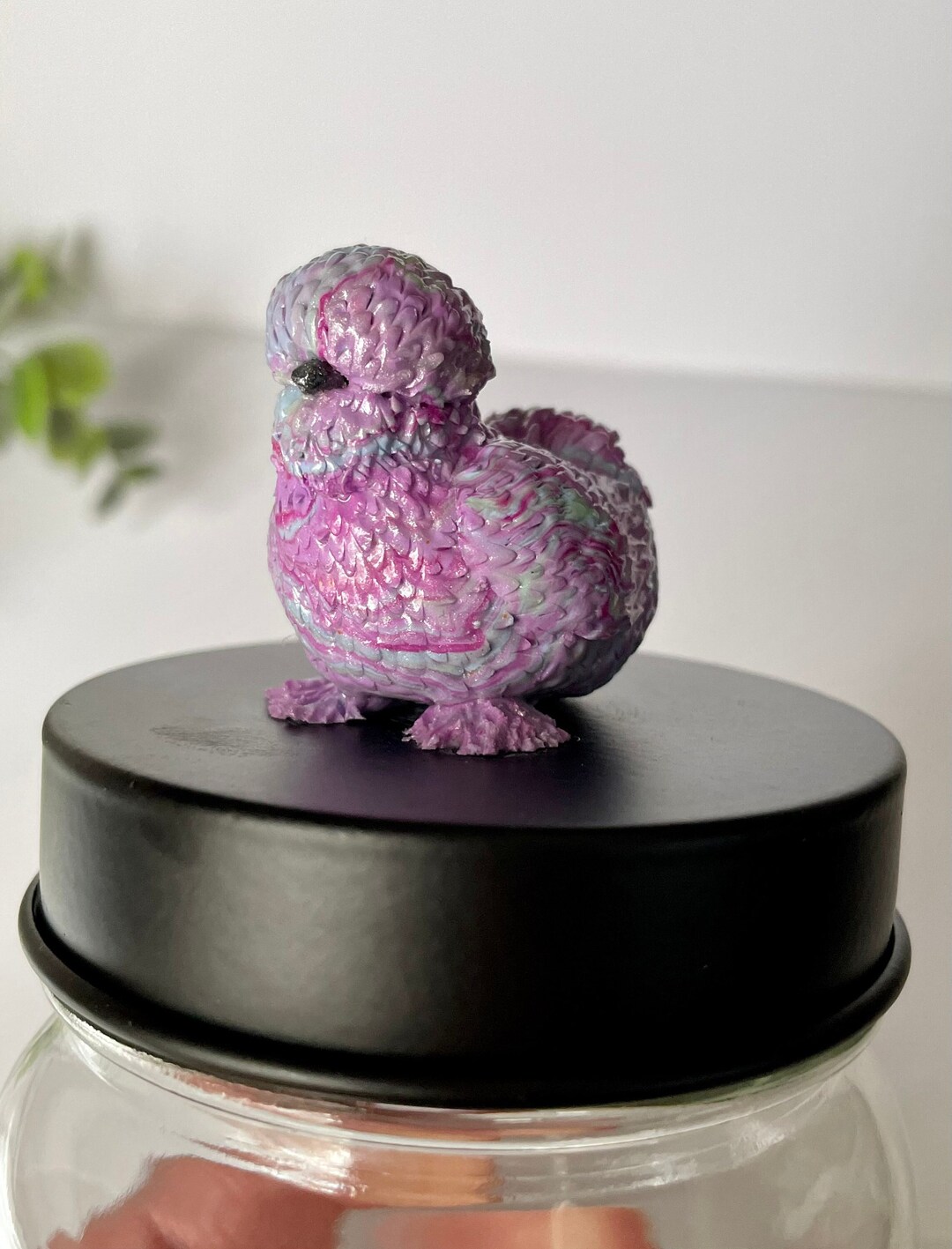 Purple Silkie Chicken Lid With Jar, Chicken Decor - Etsy