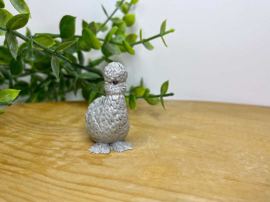 Gray Silkie Chicken, Mini Clay Figurine - Etsy