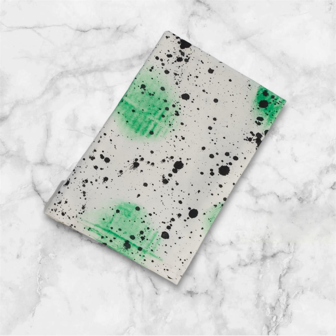 Abstract Hand Painted Splatter Tea Towel Napkin - Etsy