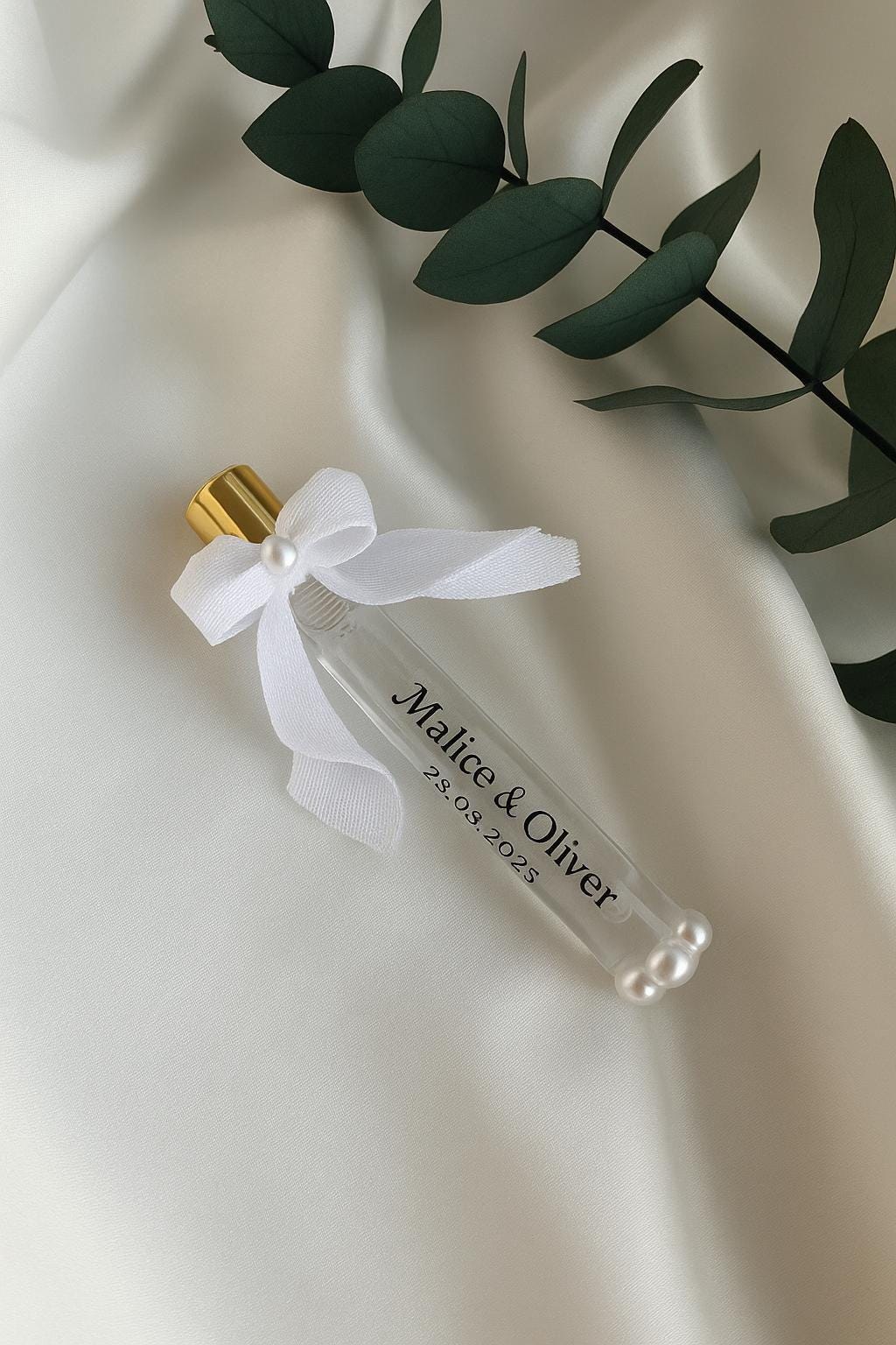 Personalized Wedding Favor Perfume Bottle – Custom Name & Date Mini ...